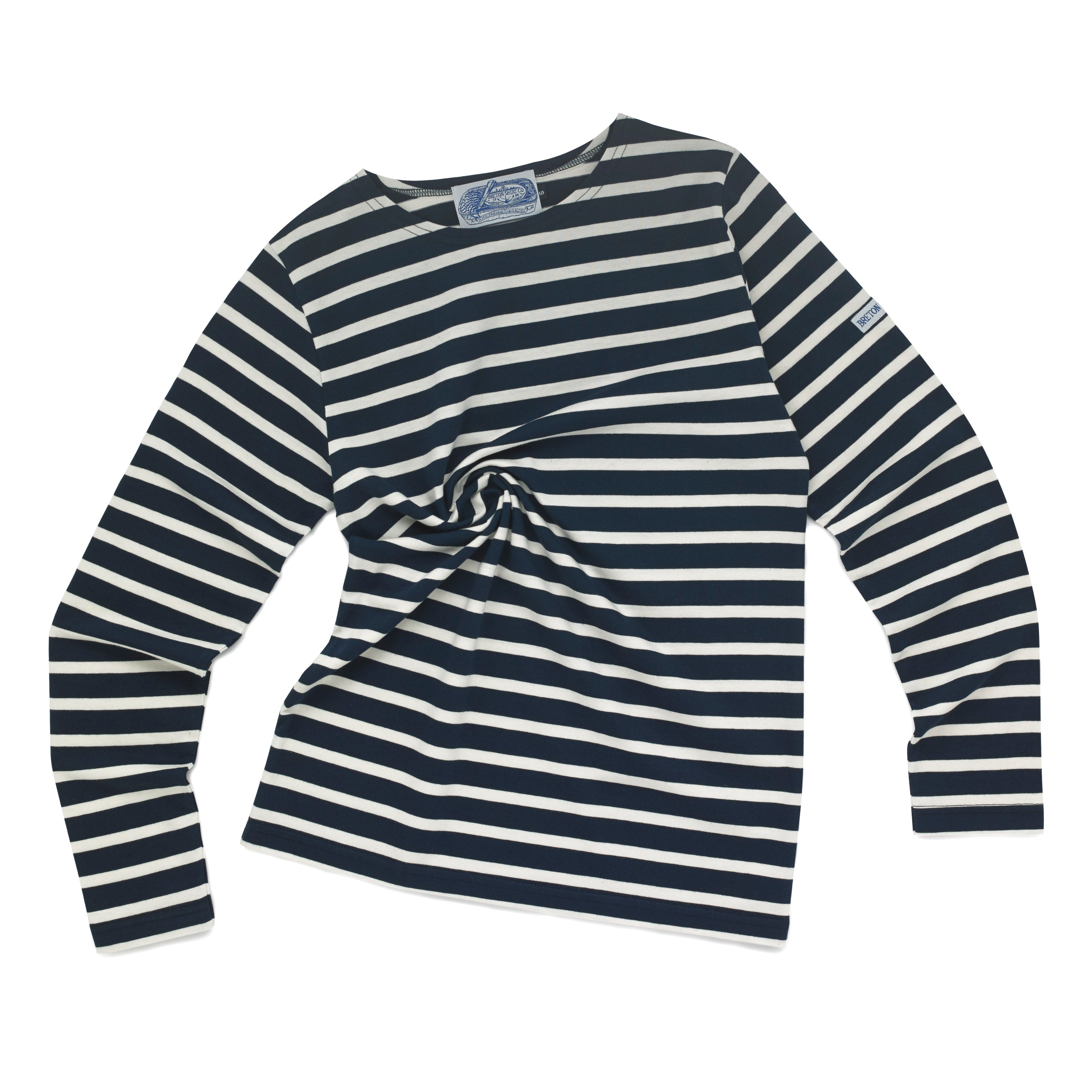 The Nautique | Unisex Long Sleeve Breton Shirt | Navy Ecru