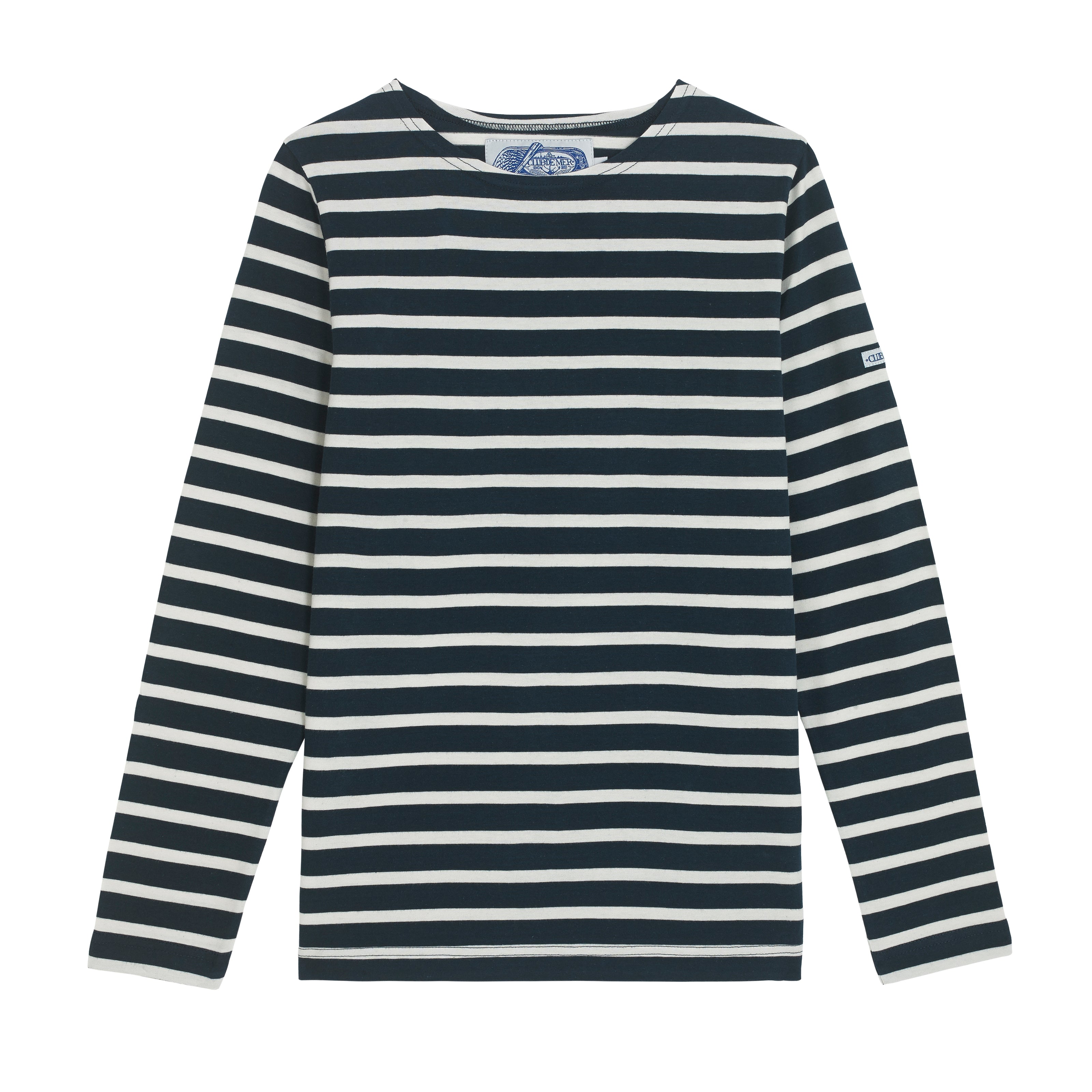 The Nautique | Unisex Long Sleeve Breton Shirt | Navy Ecru